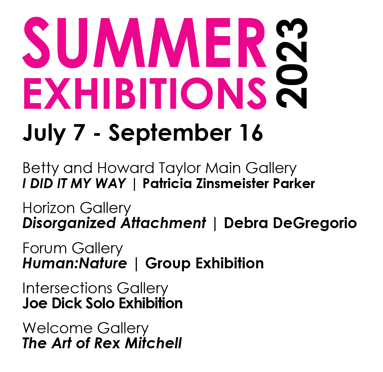 Upcoming Exhibitions - Summit Artspace